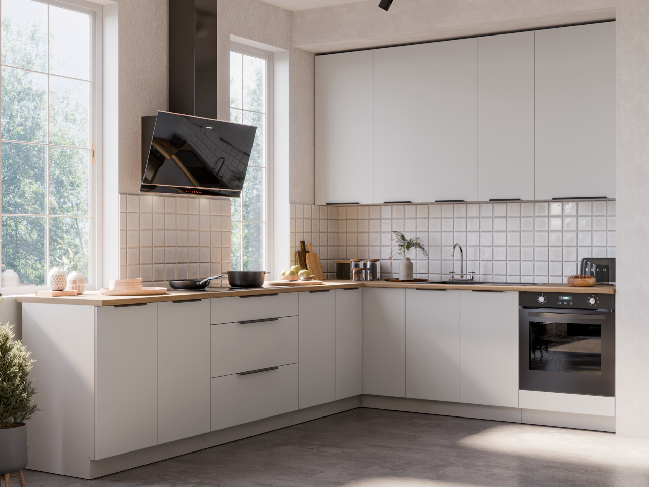 Hängeschrank 50 ERIS 32 weiß / weiß matt - Moebline Shop